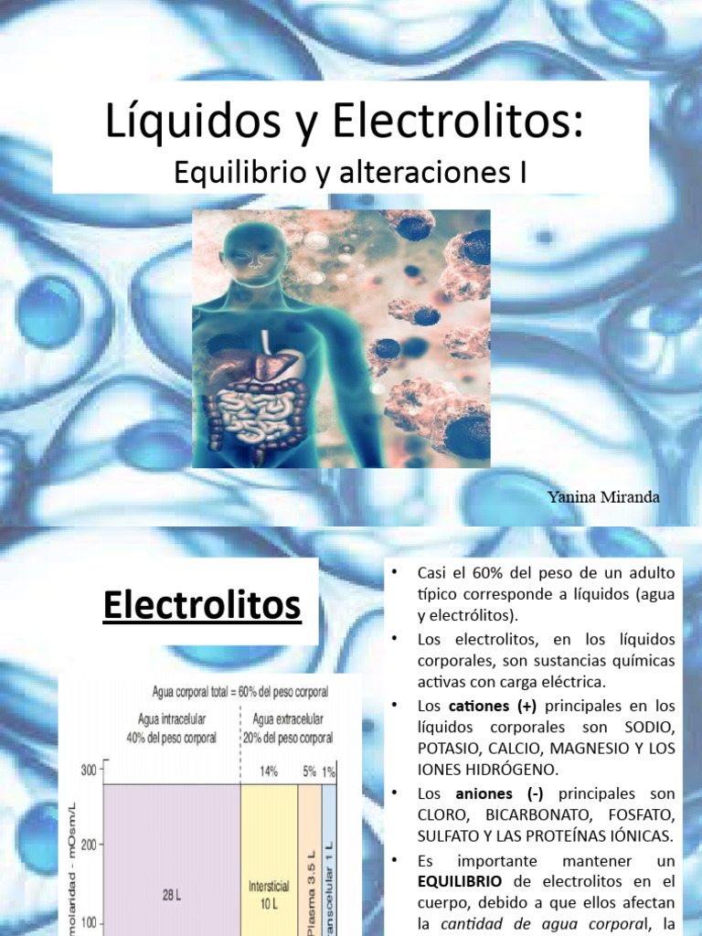 Equilibrio de Líquidos y Electrolitos | PDF | Electrólito | Fisiología