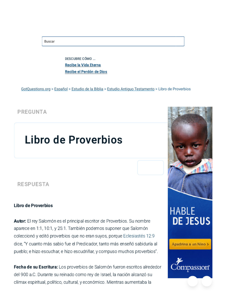 Libro de Proverbios | PDF | Libro de proverbios | Sabiduría