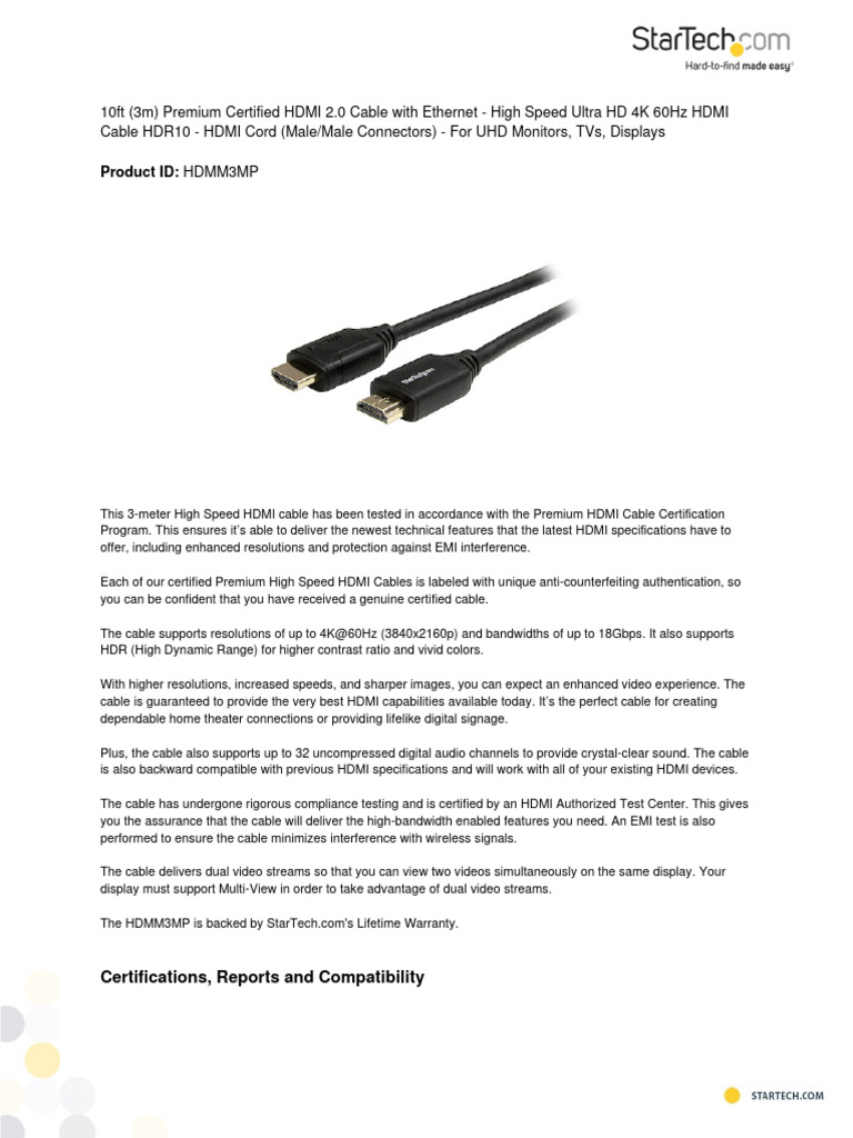 hdmm3mp_datasheet | PDF | Hdmi | Computing