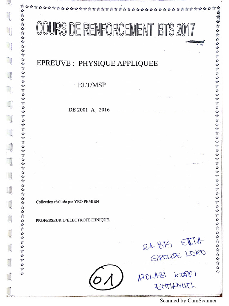 sujets d'examen physique appliqué | PDF
