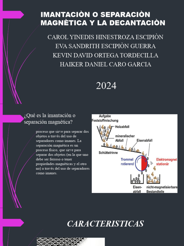 Imantación o Separación Magnética y Decantación | PDF | Imán | Magnetismo