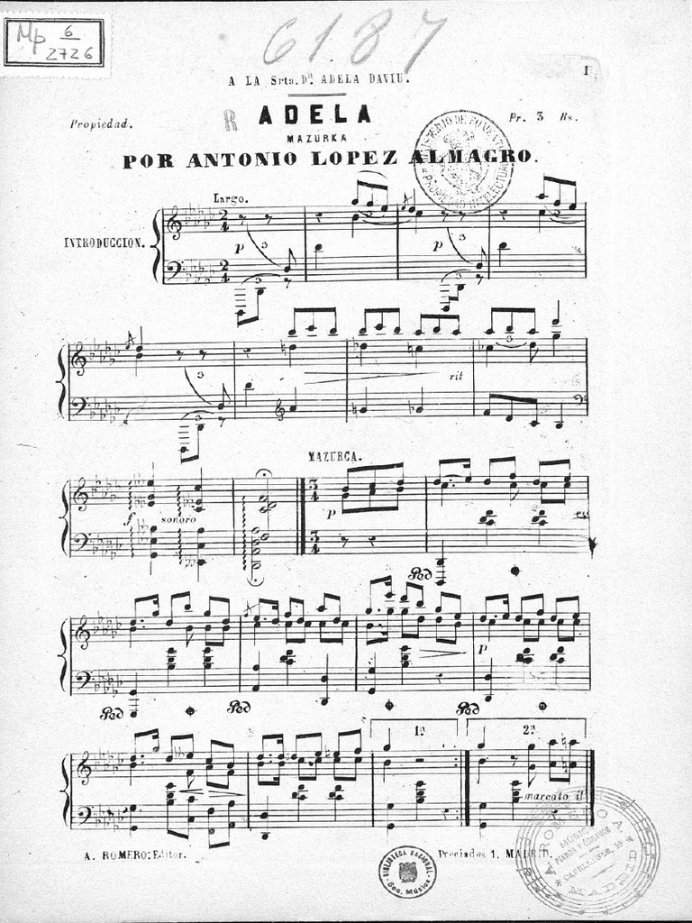 Adela - Partitura Musica | PDF