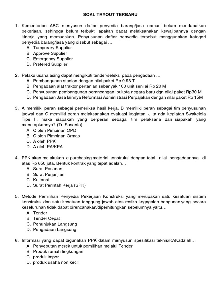 Soal Try Out Terbaru | PDF | Teknologi & Rekayasa