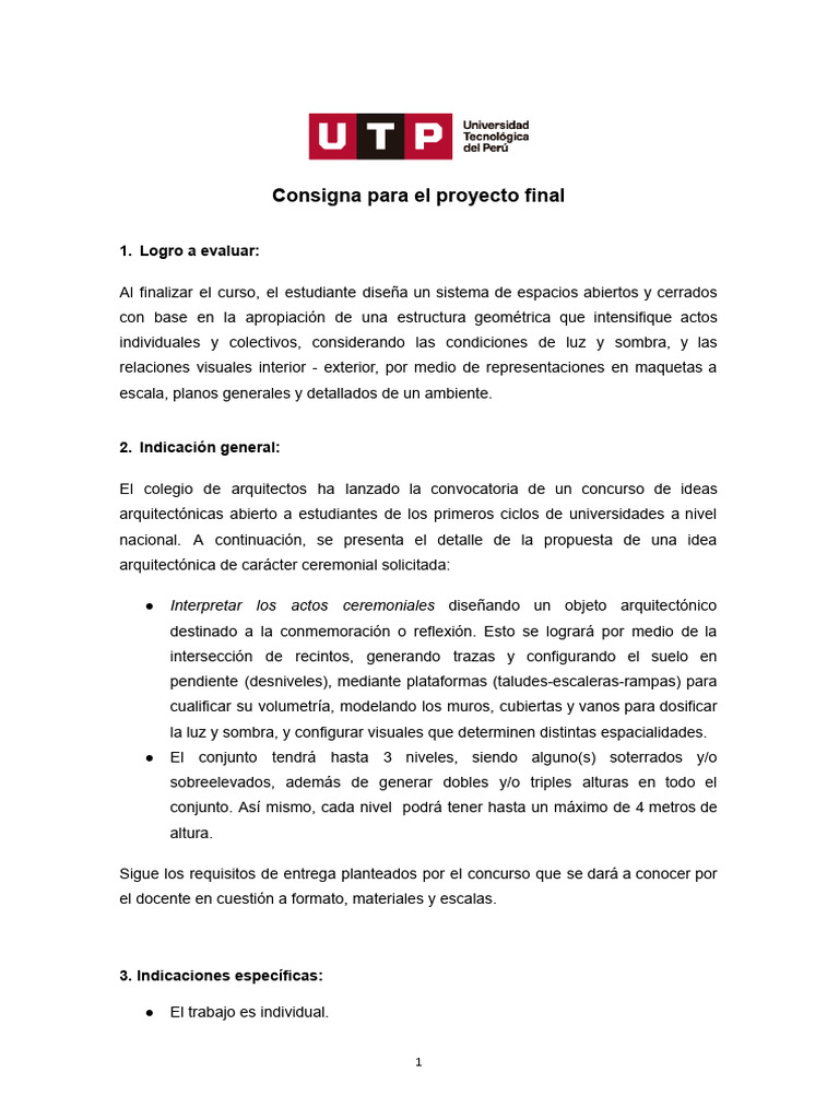Consigna Del PROY | PDF | Evaluación Consigna Del PROY | PDF | Evaluación
