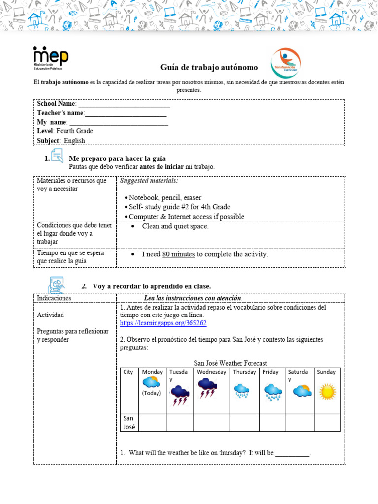 GTA Ingles Cuarto Primaria S2 | PDF | Lingüística