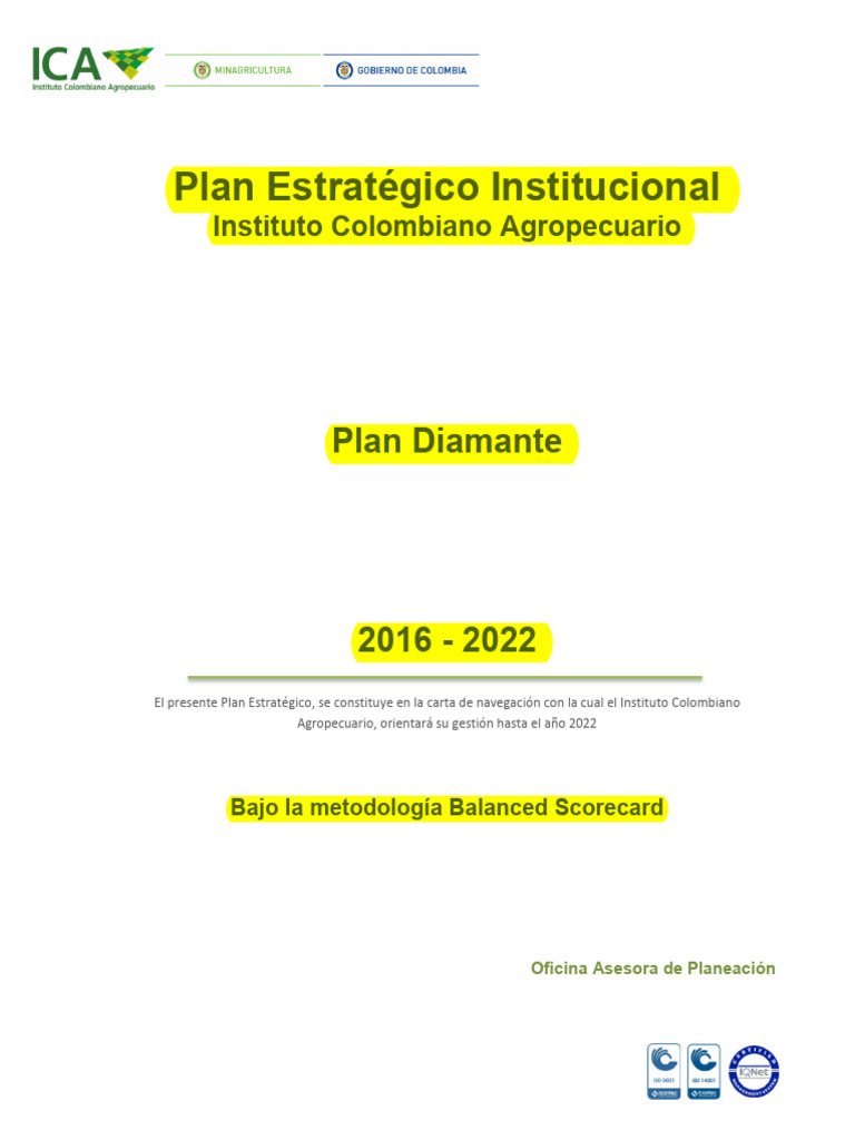 Plan-Estrategico-Ica-2016-2022 Plan Diamante | PDF | Planificación ...