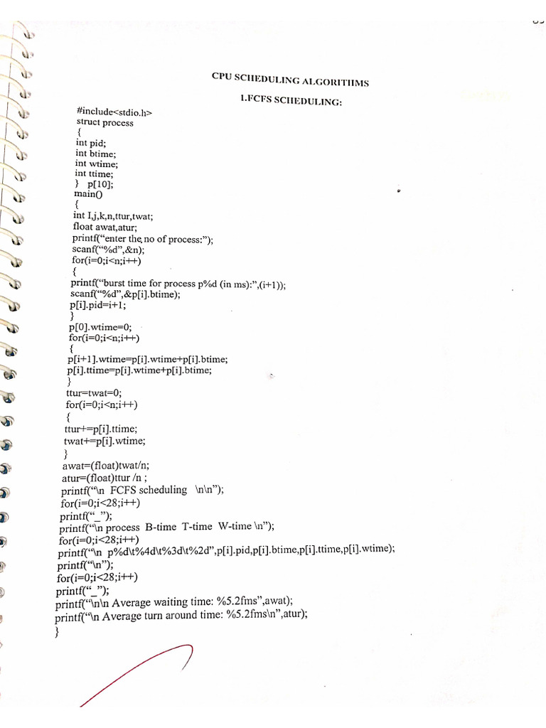 cs3451 - Ex 5.cpu Scheduling Algorithms | PDF