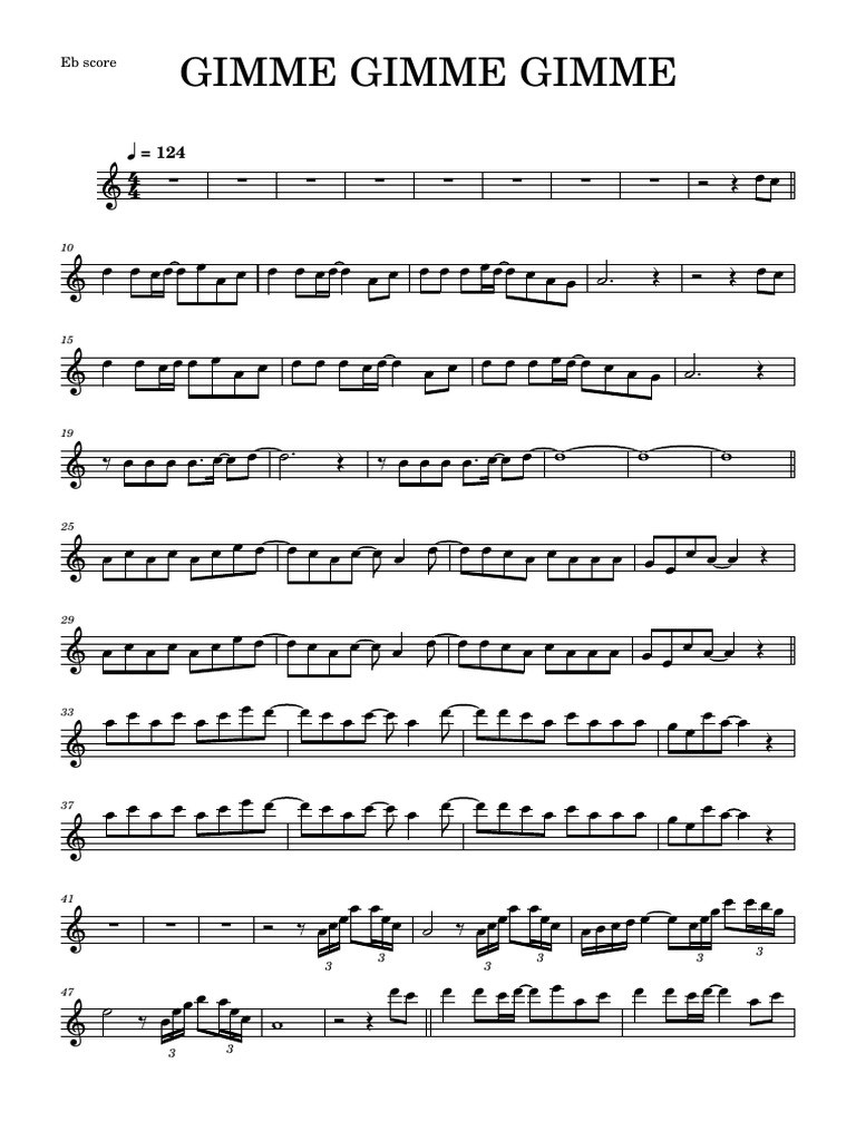 Gimme Gimme Gimme Eb Score 2 | PDF
