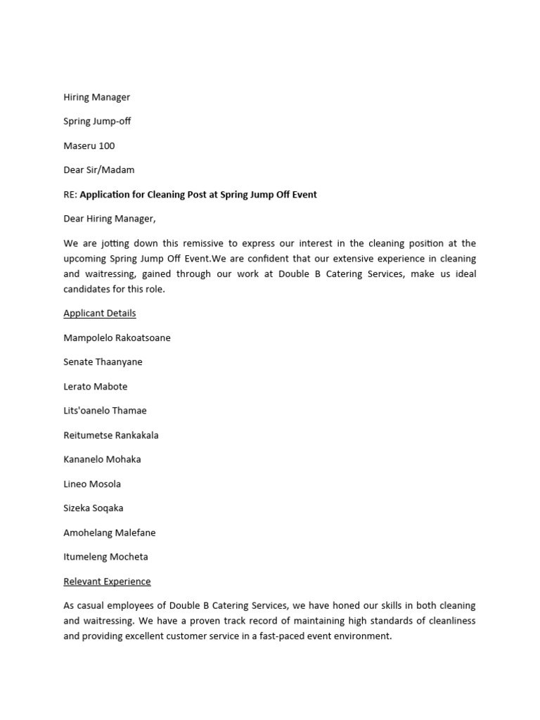 Cleaning Application | PDF