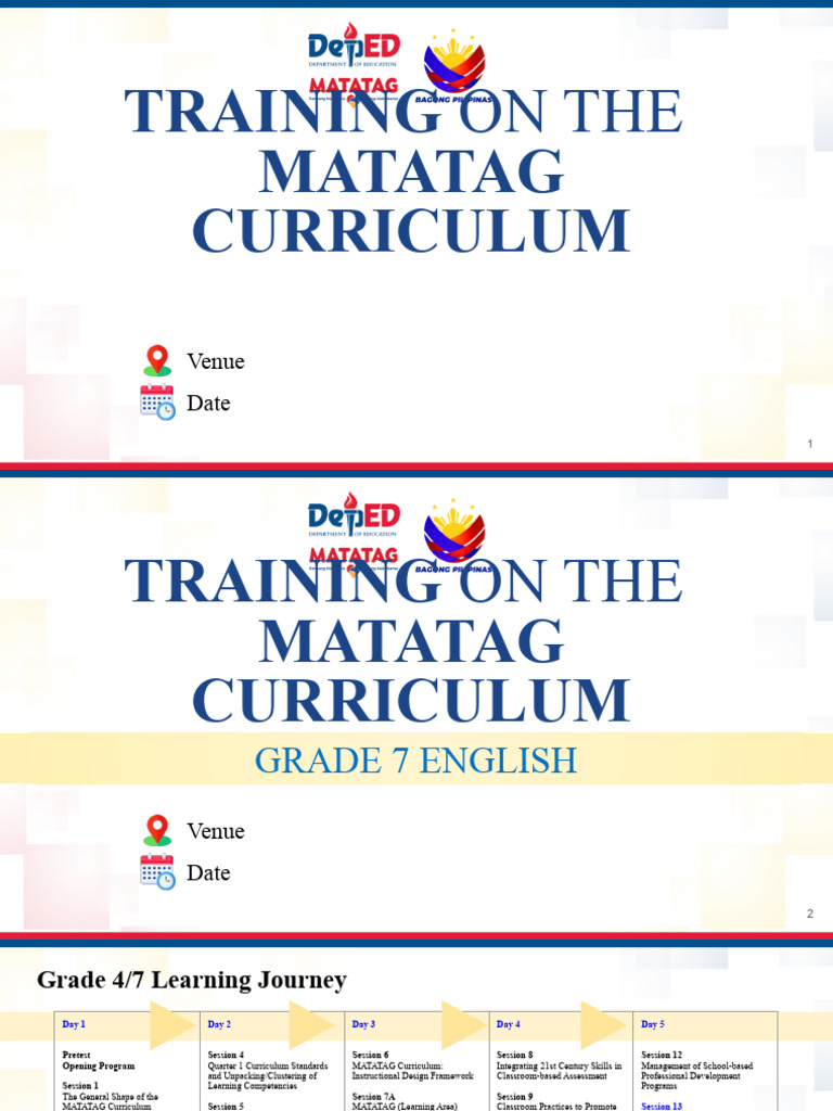 MATATAG Curriculum Training Overview | PDF | Curriculum | Learning
