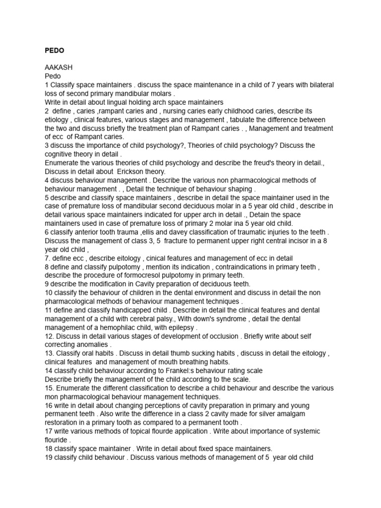 PEDO | PDF | Human Tooth | Dentistry