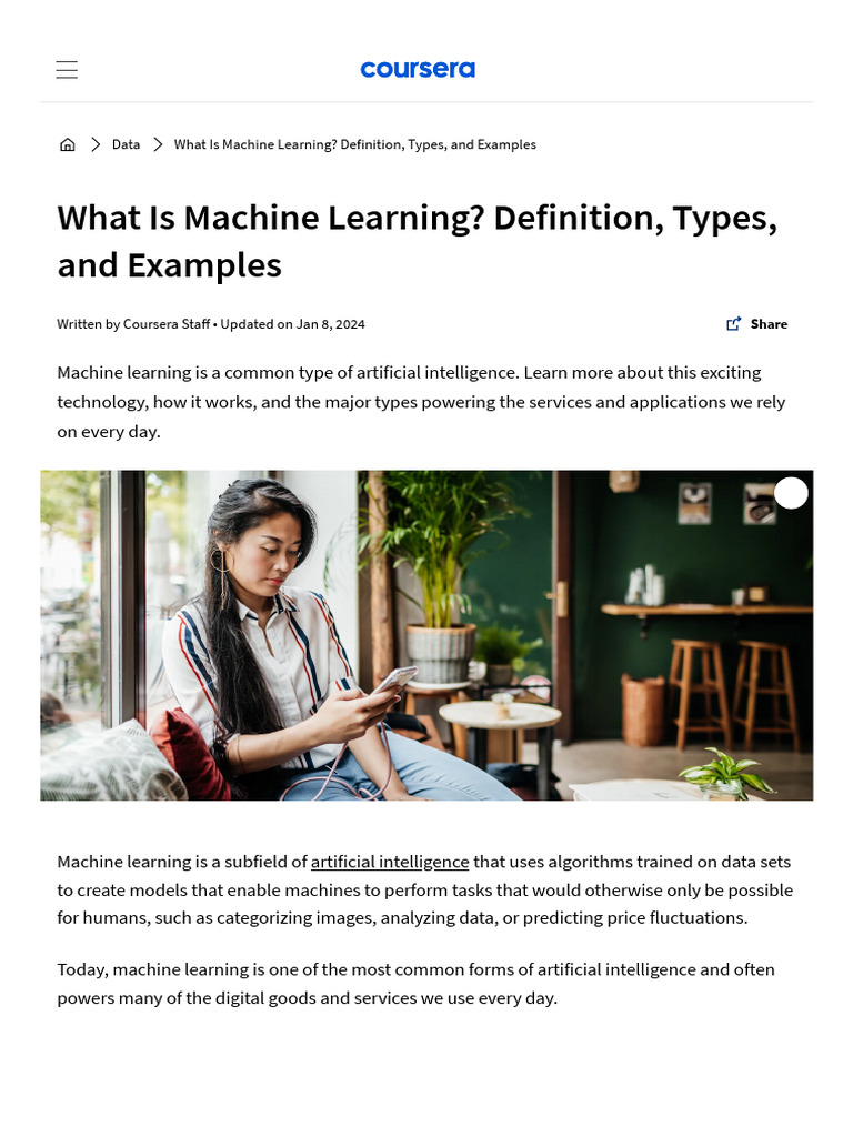 What Is Machine Learning - Definition, Types, and Examples - Coursera ...