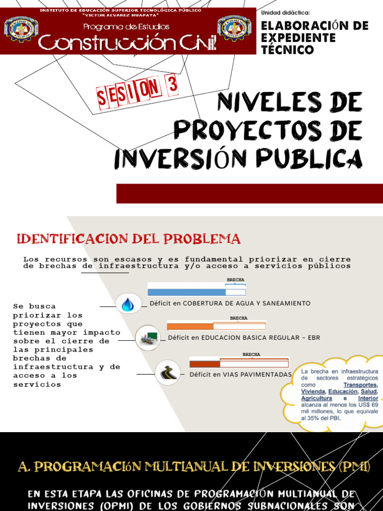 SESION 3 Niveles de Proyectos de Inversión Publica 22222 | PDF | Mercado (economía) | Presupuesto