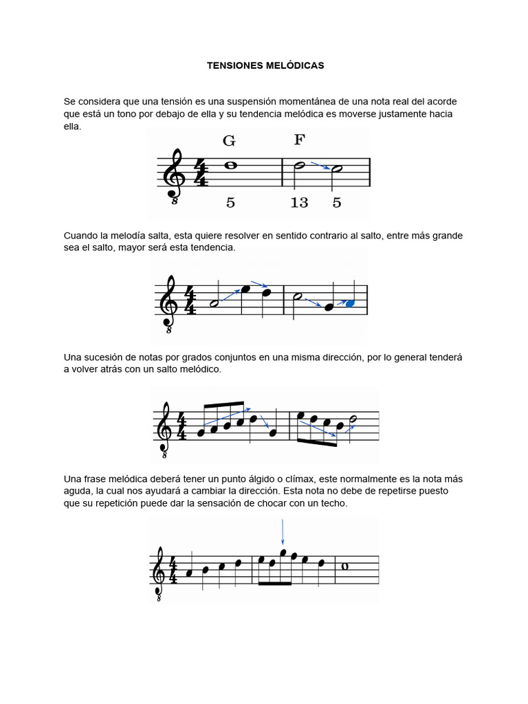 Tensiones Melódicas y Estructura Musical | PDF | Acorde (Música) | Ritmo