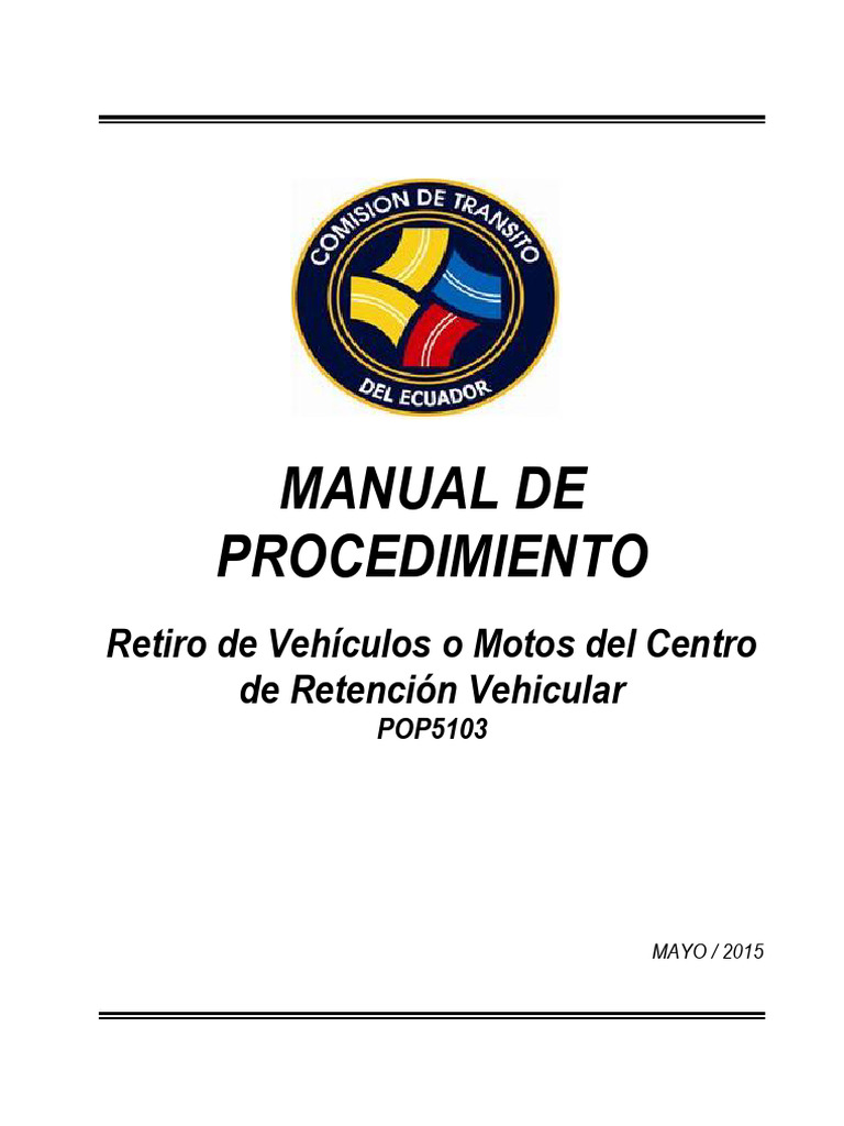 2015-RETIRO Vehiculo | PDF | Negocios | Finanzas y dinero