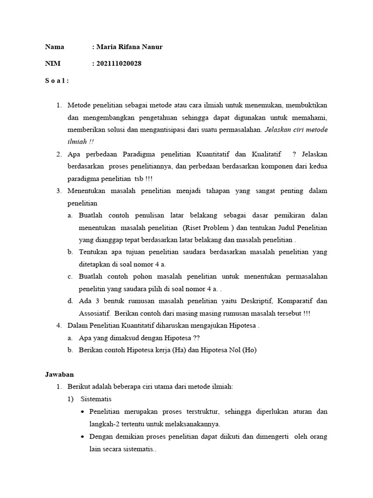 Uts Metode Penelitian Pdf