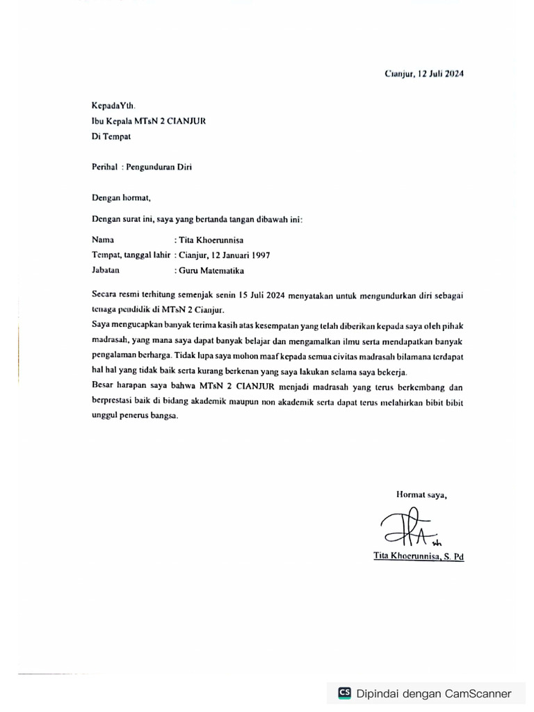 Surat Resign | PDF
