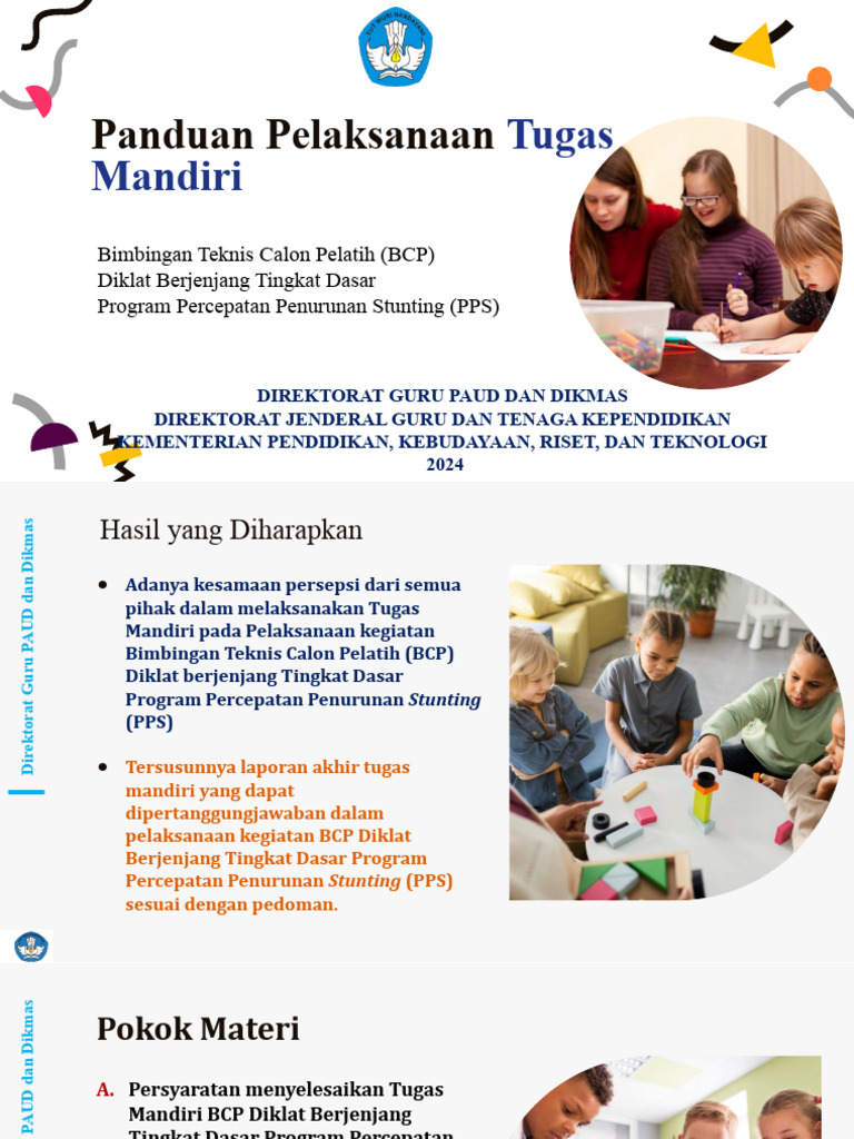 Panduan Tugas Mandiri - BCP Diksar Stunting Akt. 1 - 2024 | PDF