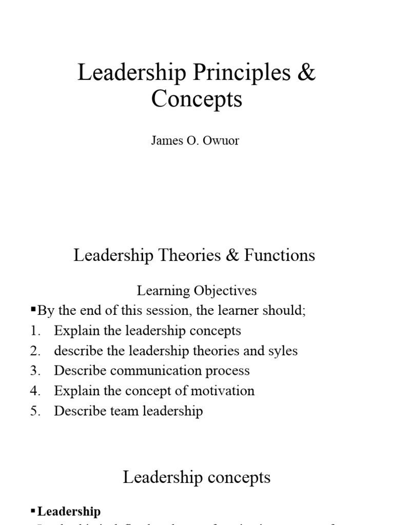 Leadership Theories and Concepts Overview | PDF | Leadership ...