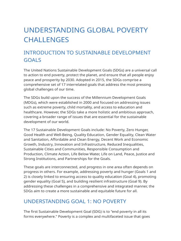 Understanding Global Poverty Challenges | PDF | Poverty | Poverty ...