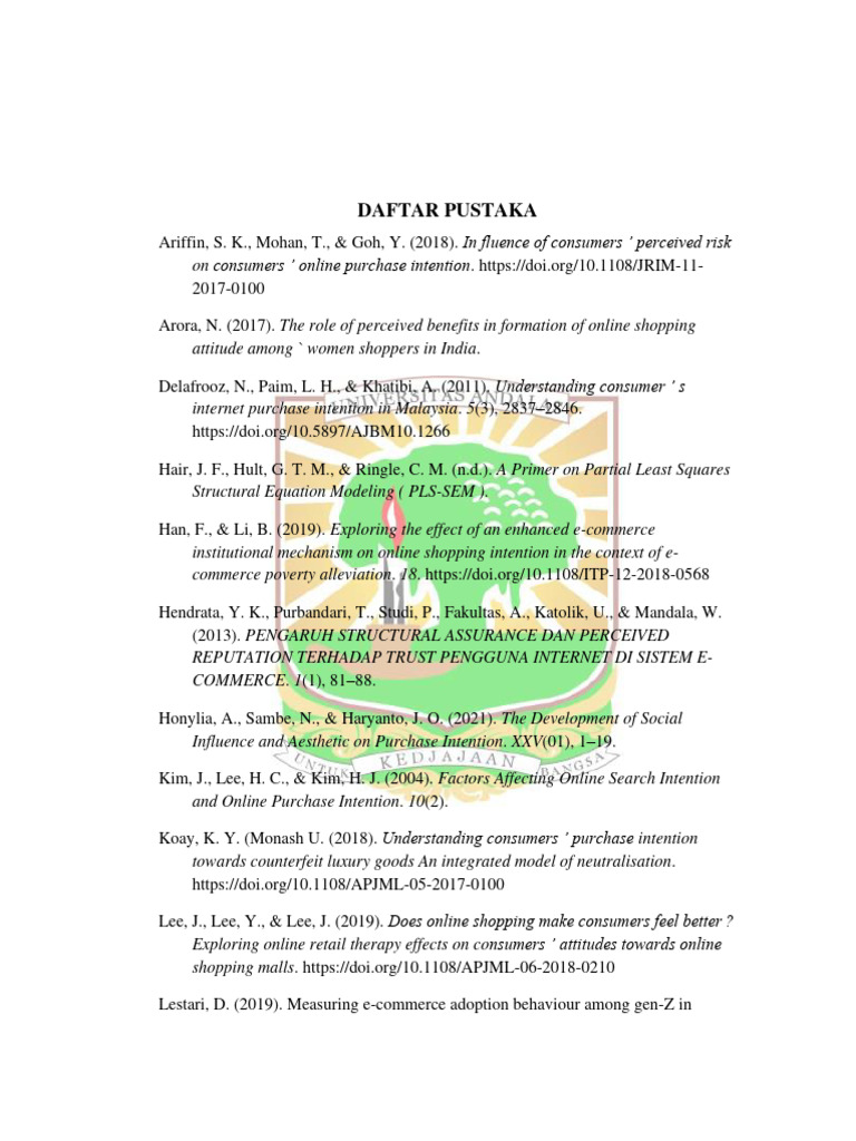 Online Purchase Intention Research References | PDF | Online Shopping ...