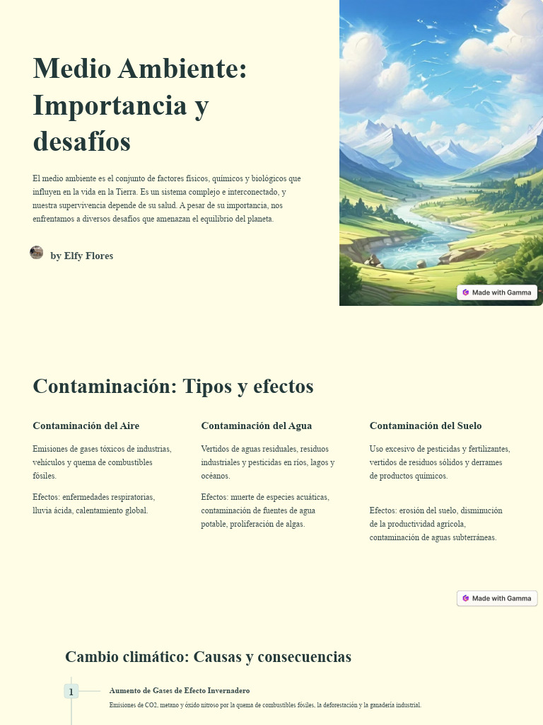Medio Ambiente Importancia y Desafios | PDF | Contaminación | Gases de ...