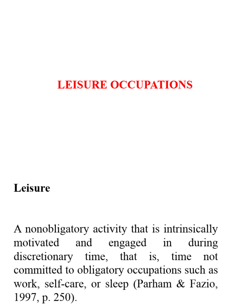 Leisure Pdf Leisure Hobbies
