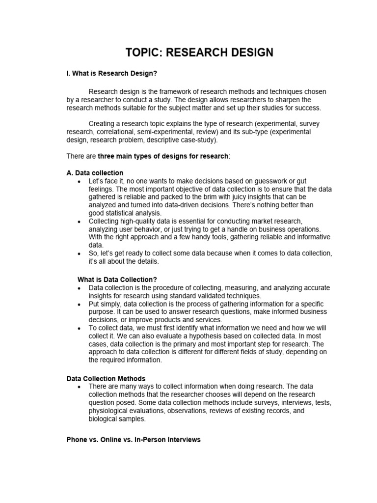 Understanding Research Design Basics | PDF | Methodology | Survey ...