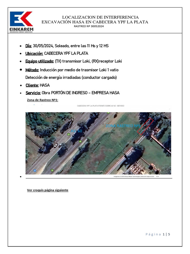 RastreoElectrico - CABECERA YPF LP - Empresa HASA | PDF