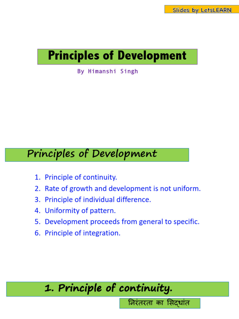 Key Principles of Child Development | PDF
