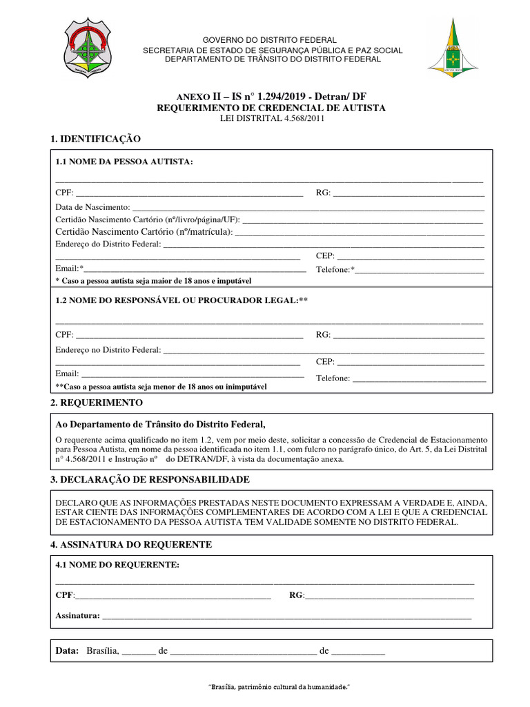 Anexos-II-III-e-IV-Credencial-de-Autista-1 | PDF | Espectro do autismo | Distúrbio mental