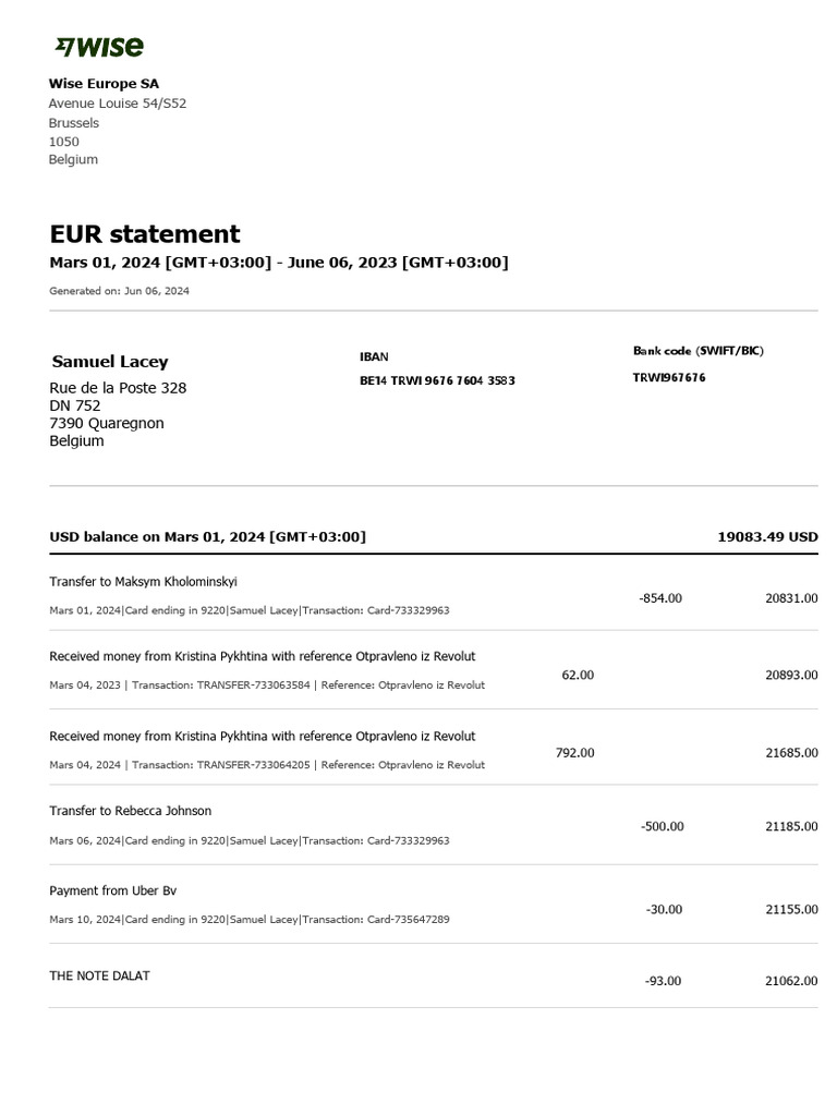 Wise-Statement Compress | PDF | Regulation | Payments
