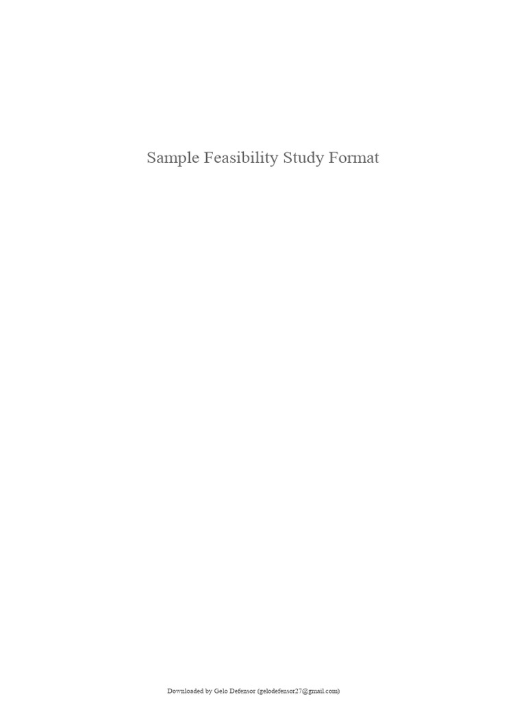 Sample Project Feasibility Study Format | PDF | Market (Economics ...
