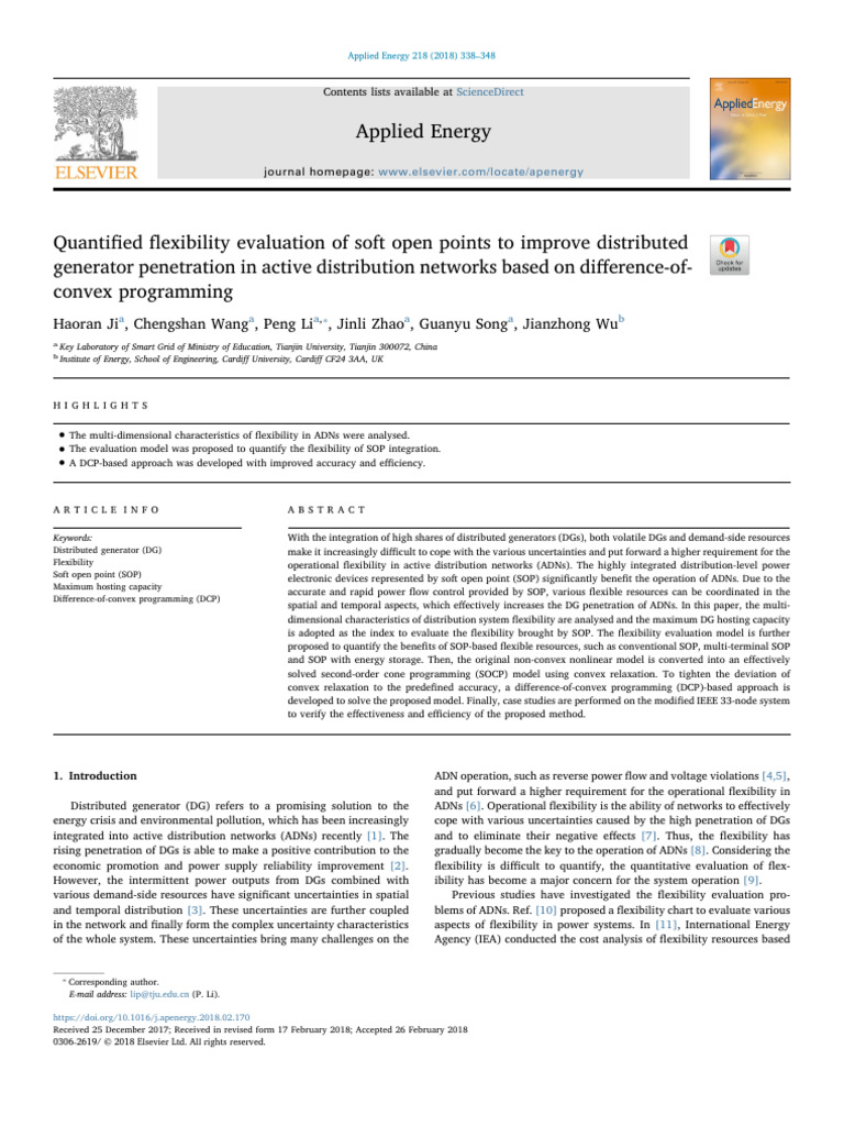 Applied Energy: Haoran Ji, Chengshan Wang, Peng Li, Jinli Zhao, Guanyu Song, Jianzhong Wu | PDF ...