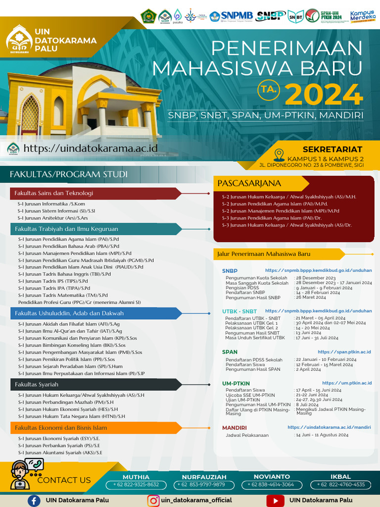 File Cetak Poster PMB UIN Datokarama 2024 | PDF