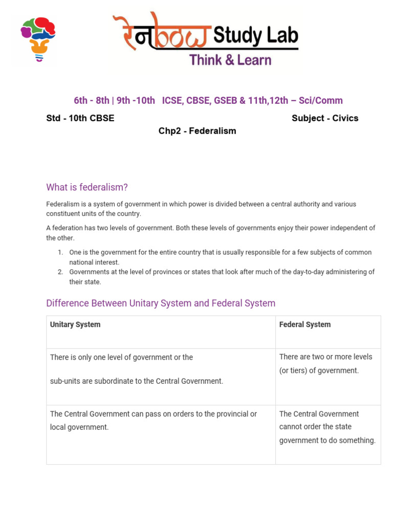Federalism | PDF | Government | Governance