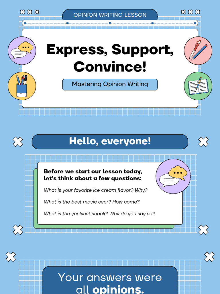 Mastering Opinion Writing Education Presentation in Blue White Simple ...