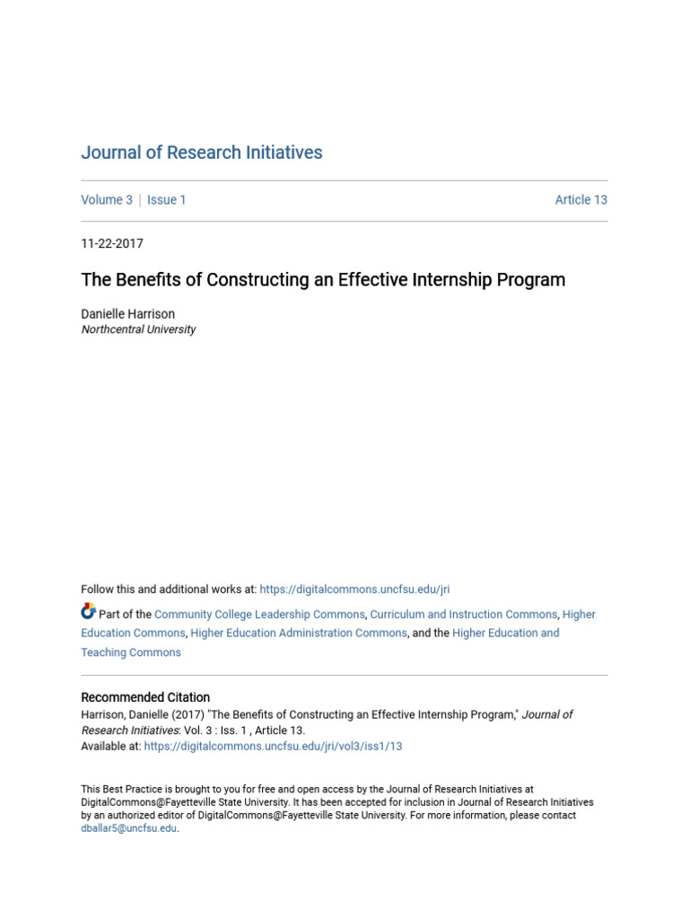 An Effective Internship Program | PDF | Learning | Internship