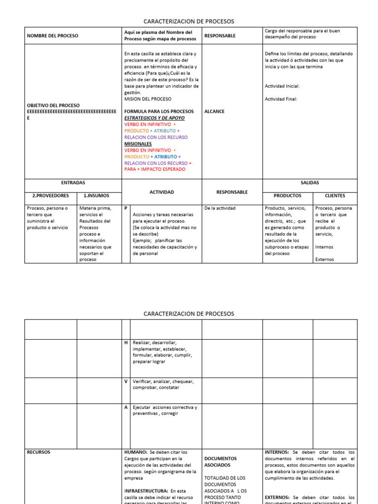 Formato de Caracterizacion Nueva | PDF | Planificación estratégica | Business