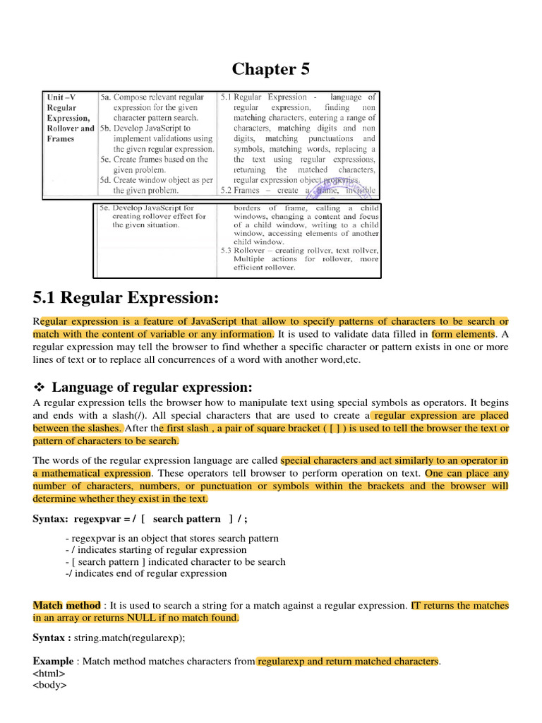 Chapter 5.1 | PDF | Regular Expression | String (Computer Science)