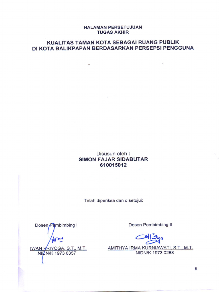 Lembar Persetujuan (TTD) | PDF