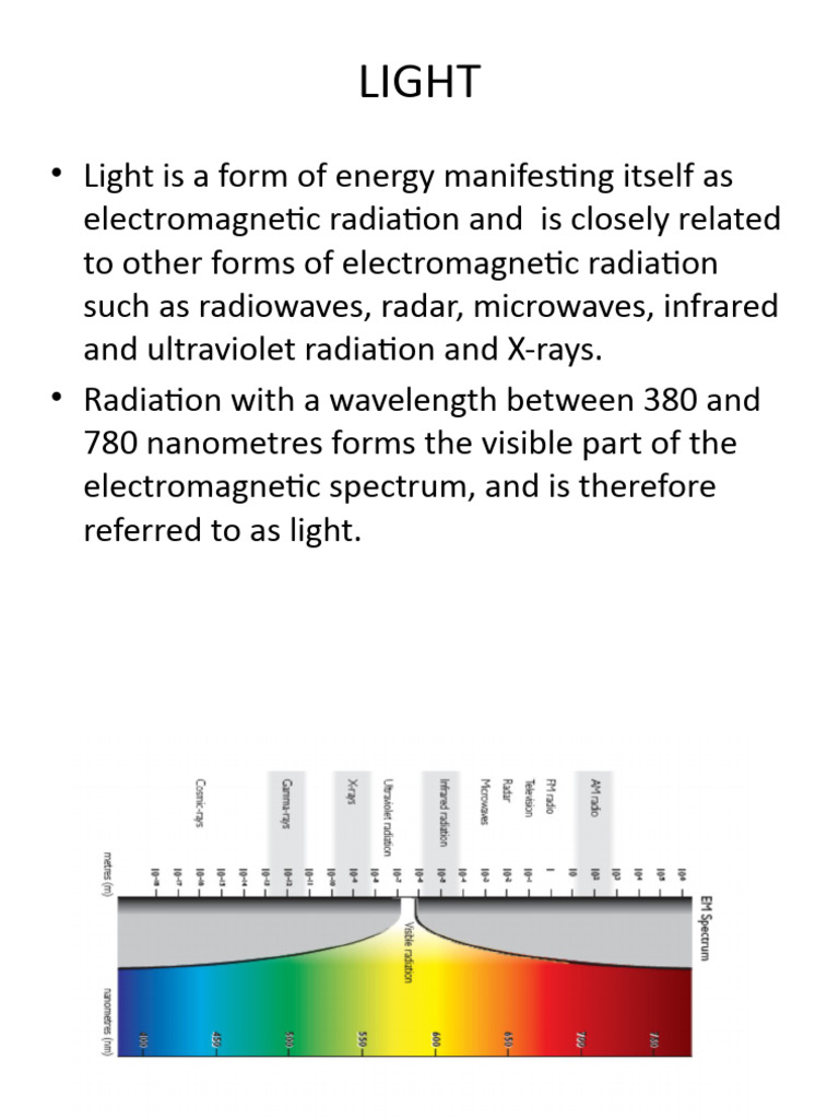 Class 1 | PDF | Light | Electromagnetic Spectrum