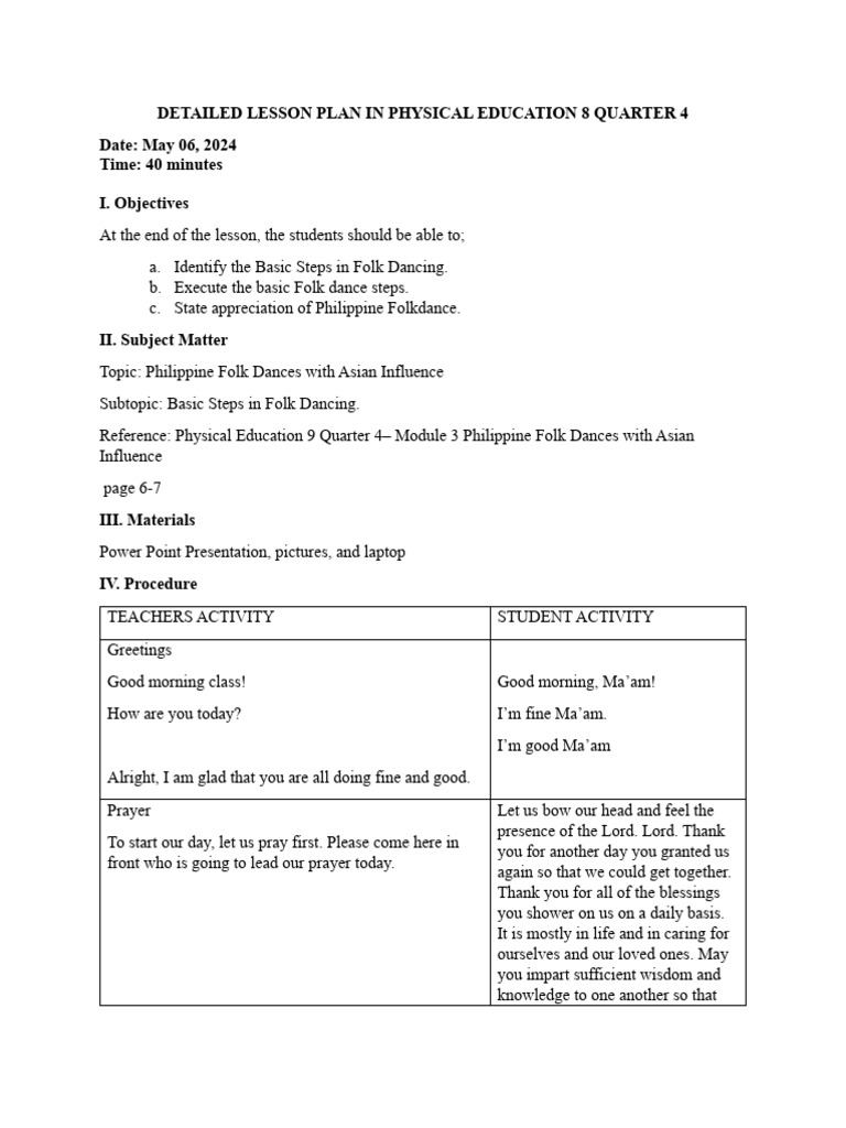 Dlp8 Basic Steps in Folkdance | PDF | Dances | Prayer