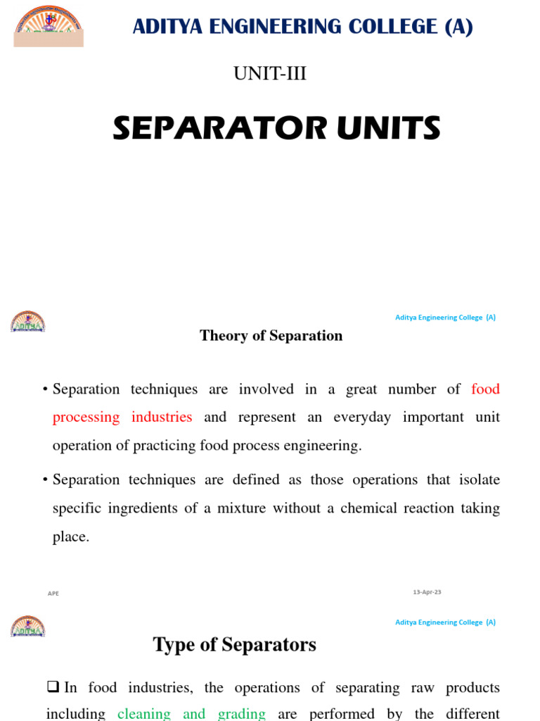 III Separator Units | PDF