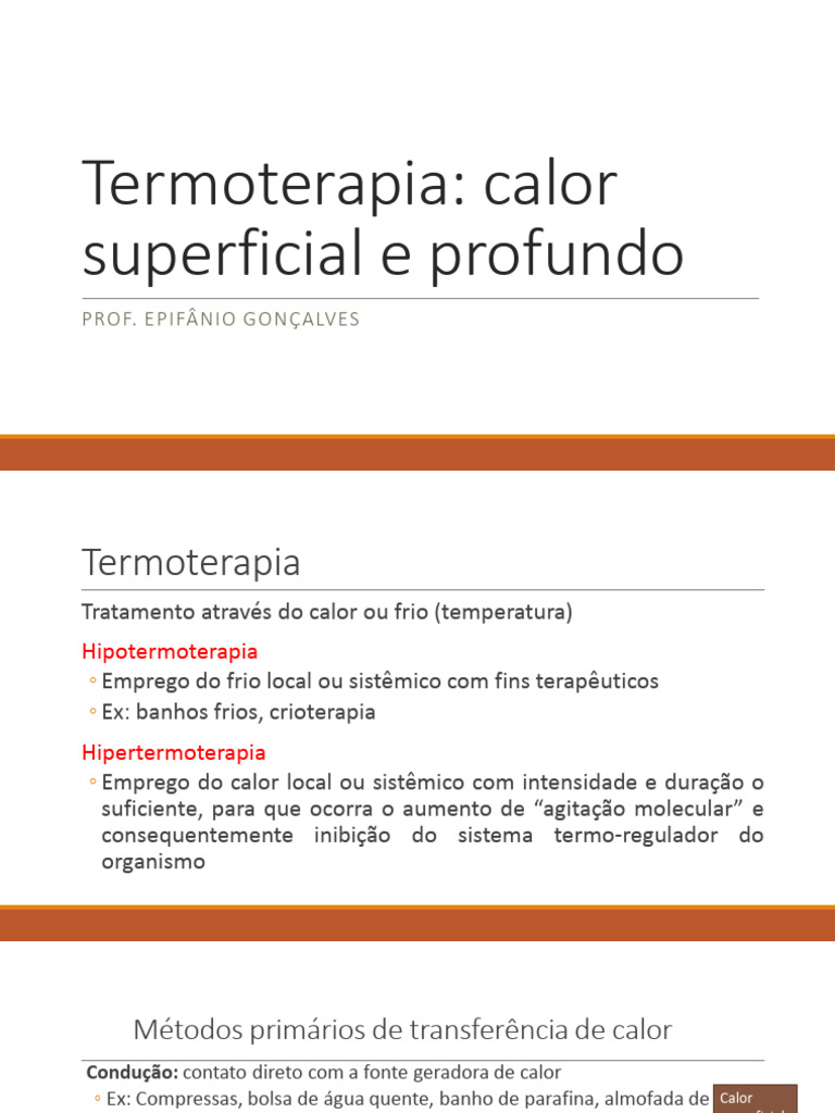 Termoterapia: Calor e Frio na Saúde | PDF | Calor | Ultravioleta