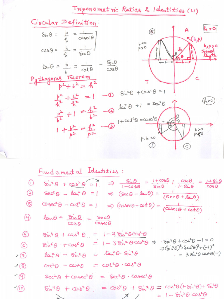 Trigonometric Ratios and Identities | PDF