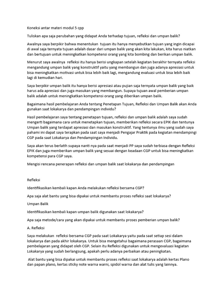 Koneksi Antar Materi Modul 5 CPP | PDF