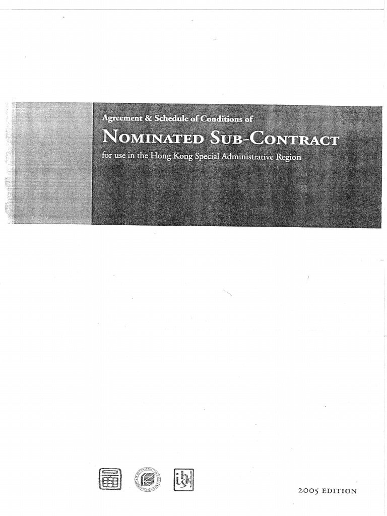 L0128-Agreement and Schedule of Conditions of N.sub-Contract (2005 Edition) | PDF