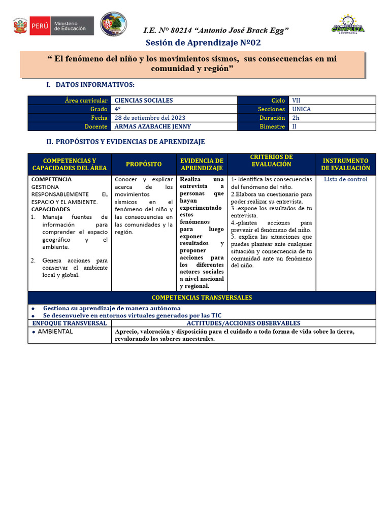 S02 - U06 - Rep-4° - 28 de SETIEMBRE | PDF | Evaluación | Aprendizaje