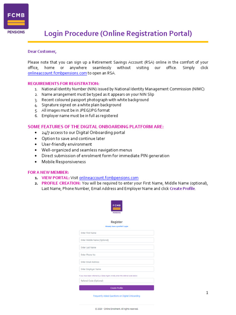 Login Procedure (Online Registration Portal) | PDF | Password | Biometrics